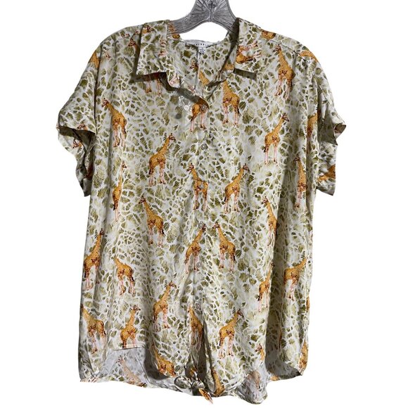 Jane and Delancey | Tops | Jane Delancey Giraffe Print Buttonup Shirt ...